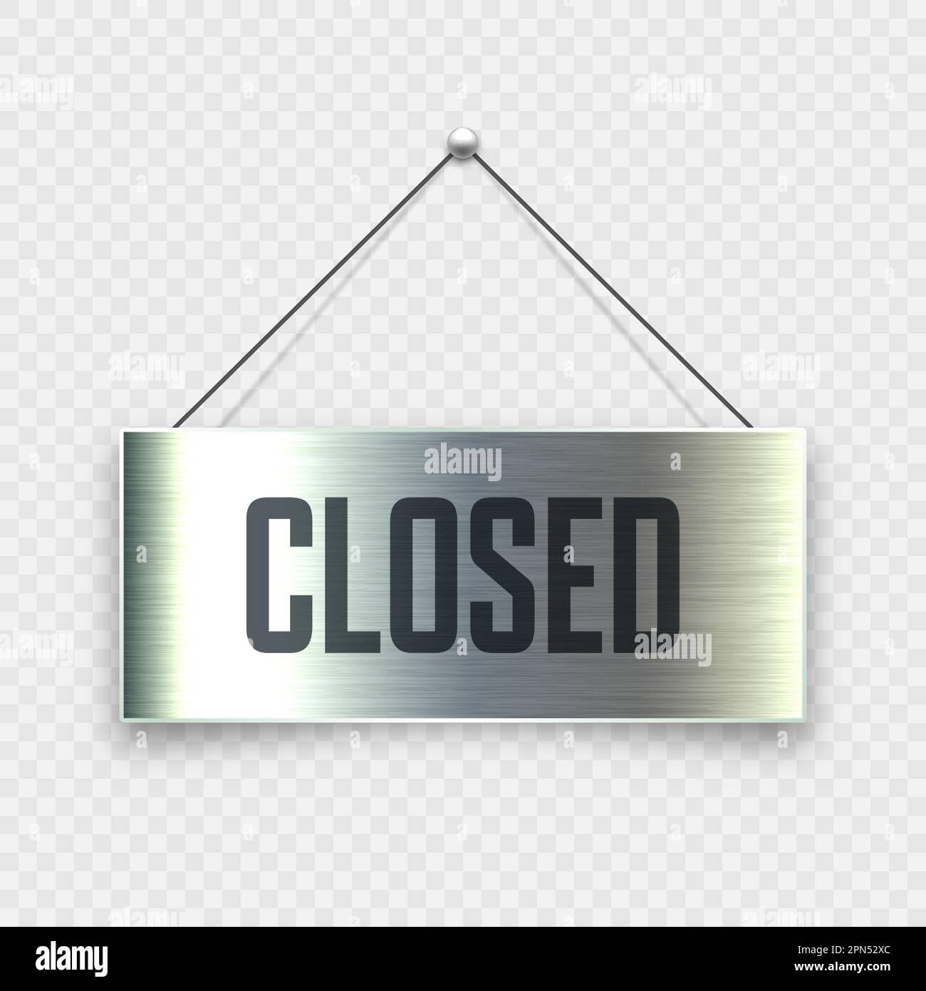 Brushed metal Closed hanging signboard. Vintage door sign for cafe ...