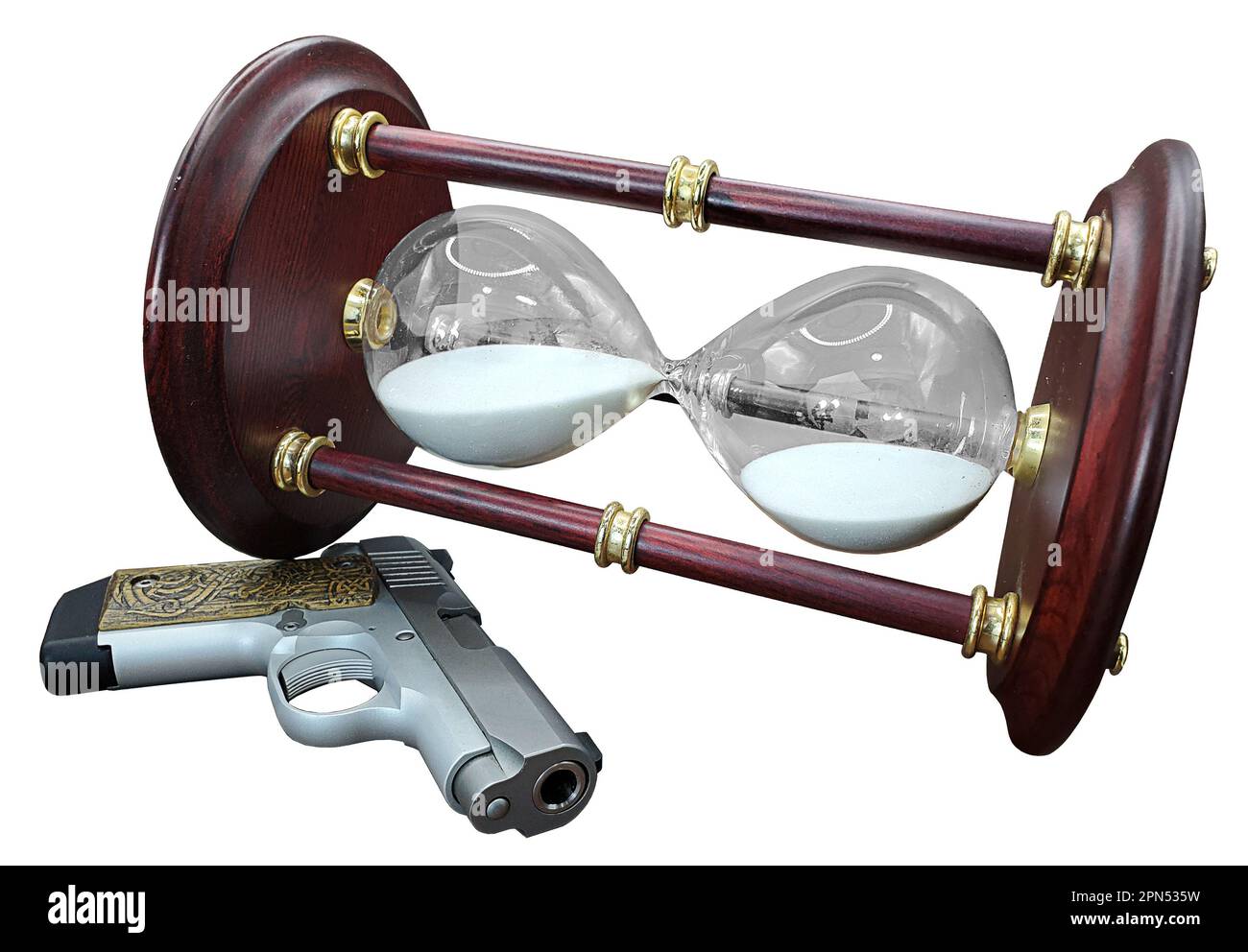 Old fashioned wood and glass hourglass for telling time Stock Photo - Alamy