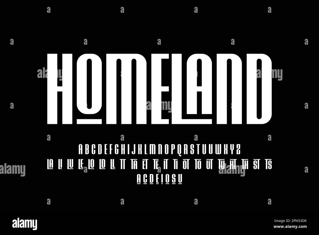 Condensed display font vector with alternates and ligatures Stock ...