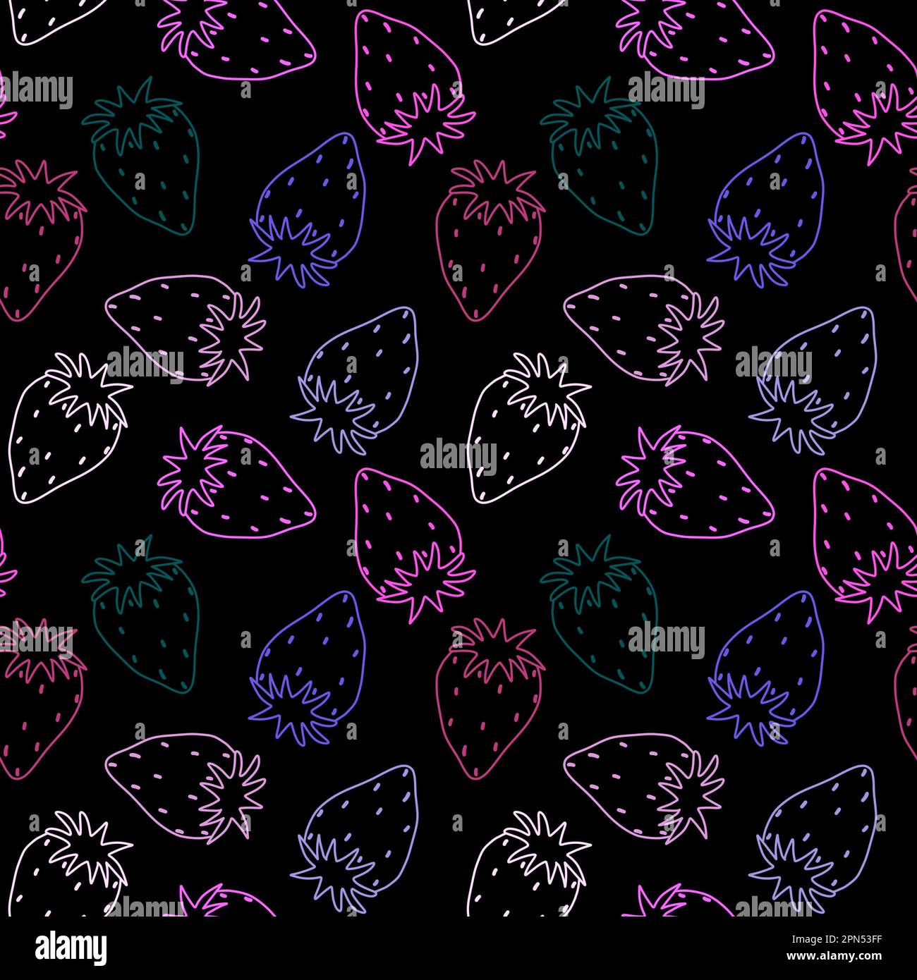 Cartoon fruit doodle seamless strawberry pattern for wrapping paper and ...