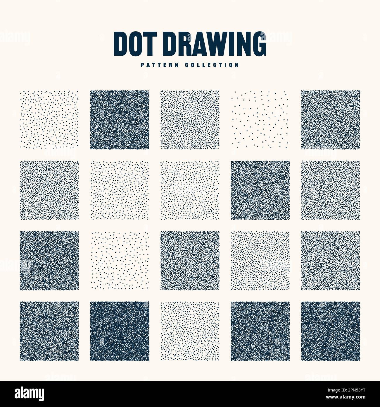 Square shaped dotted objects, vintage stipple elements. Stippling ...