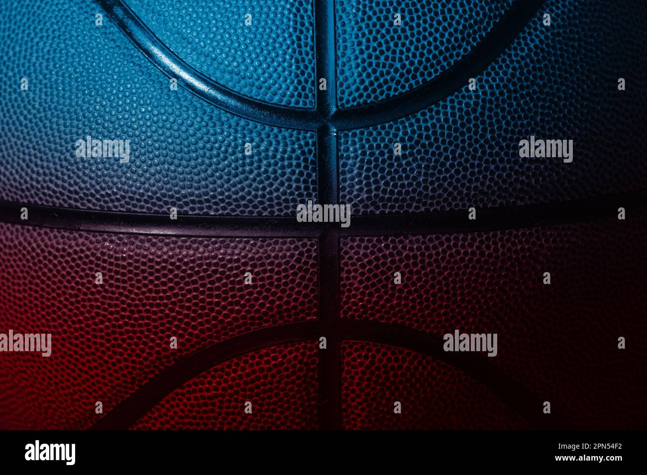 Closeup detail of blue and red basketball ball texture background ...