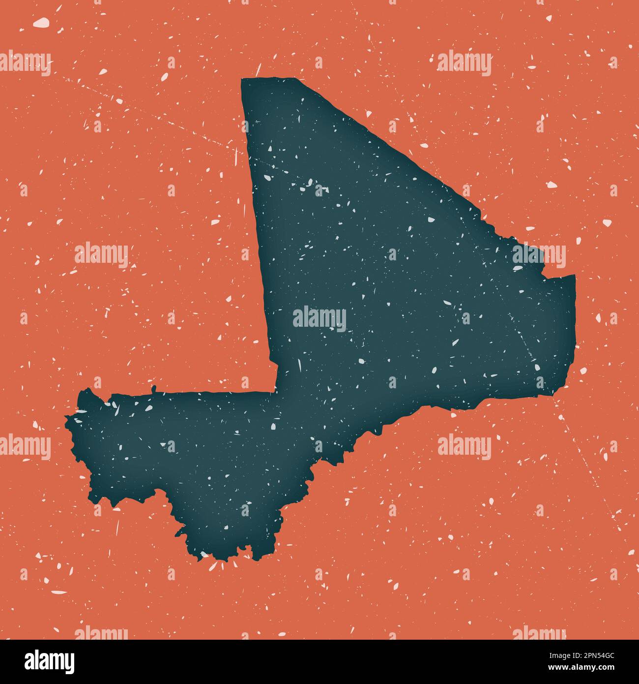 Mali vintage map. Grunge map of the country with distressed texture ...