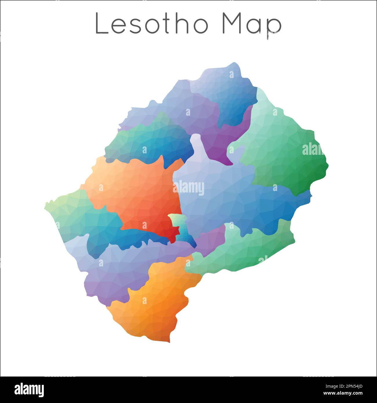 Low poly map of Lesotho. Lesotho geometric polygonal, mosaic style map Stock Vector Image & Art ...