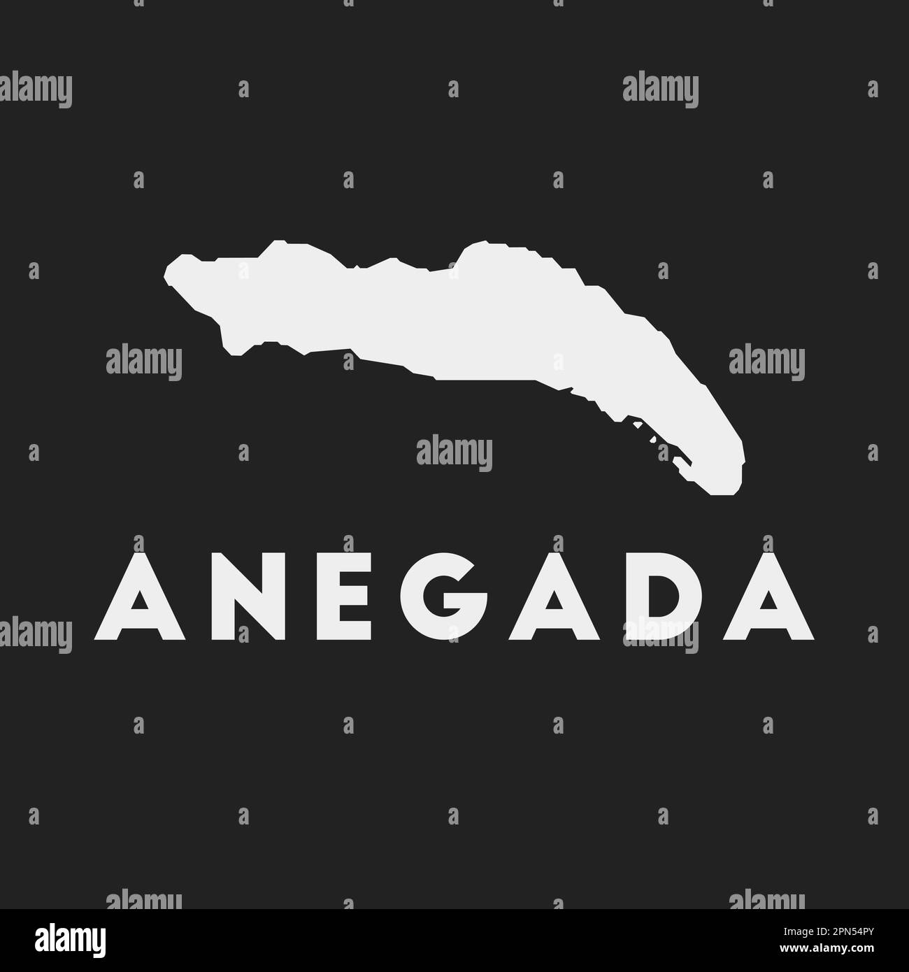 Anegada icon. Island map on dark background. Stylish Anegada map with ...