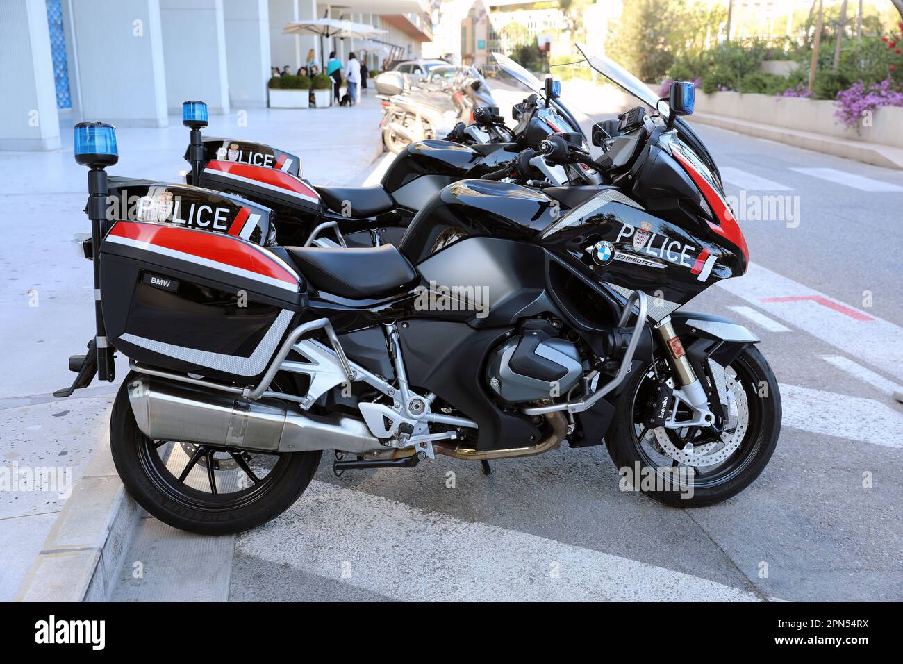 Monte-Carlo, Monaco - April 16, 2023: Two impressive BMW R 1250 RT ...