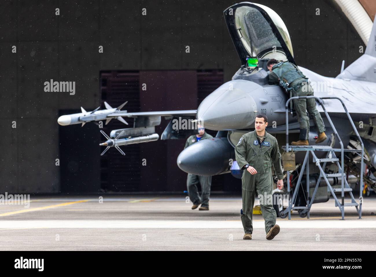 U.S. airmen with the 8th Fighter Wing, Kunsan Air Base, Republic of ...