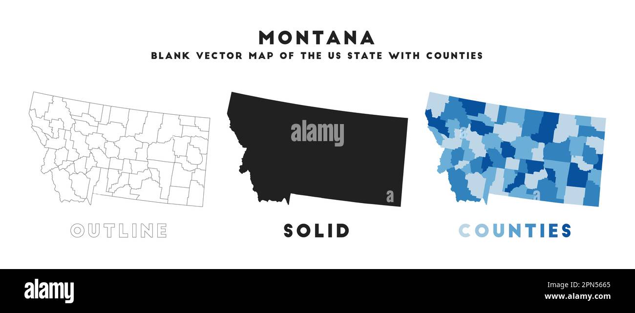 Montana map. Borders of Montana for your infographic. Vector US state ...
