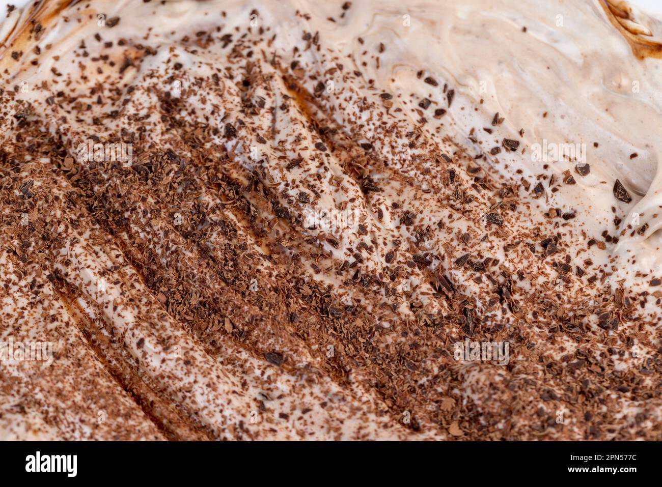 Milk sweet yogurt with bifidobacteria and chocolate addition, delicious ...