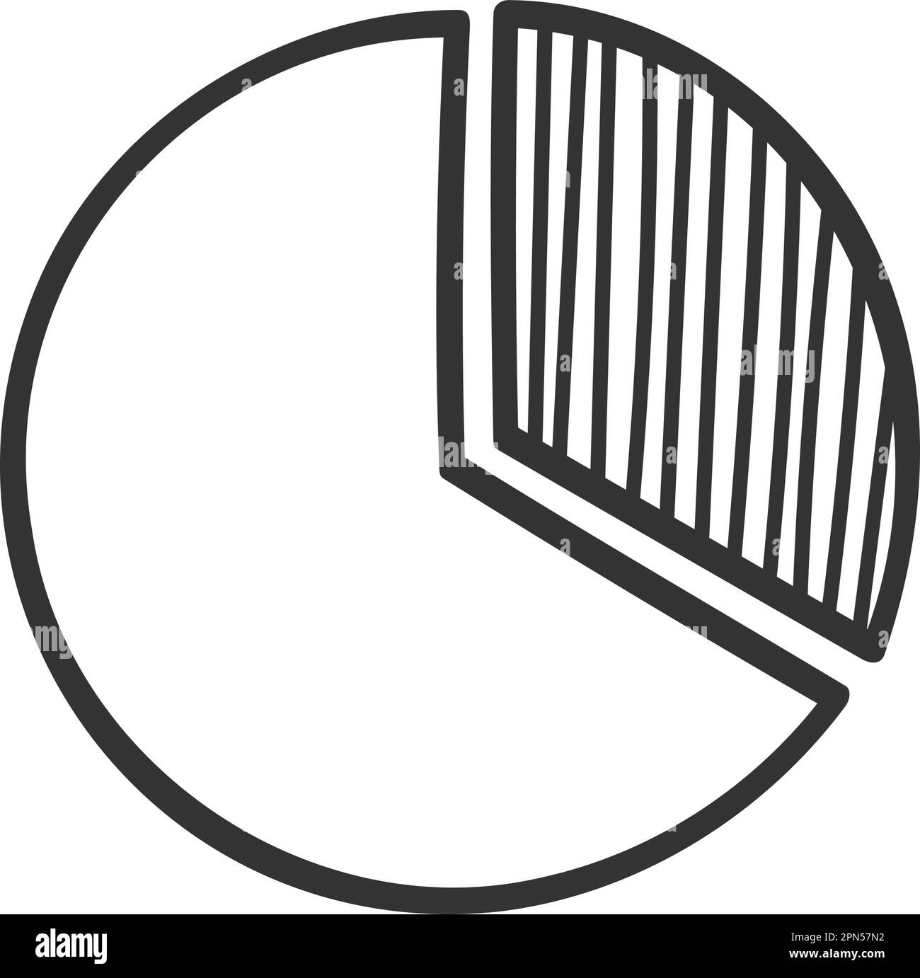 Donut chart in doodle style. Hand drawn circle graph with separated ...