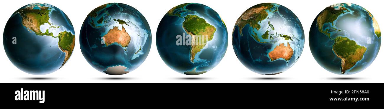 Planet Earth globe world set. Elements of this image furnished by NASA ...