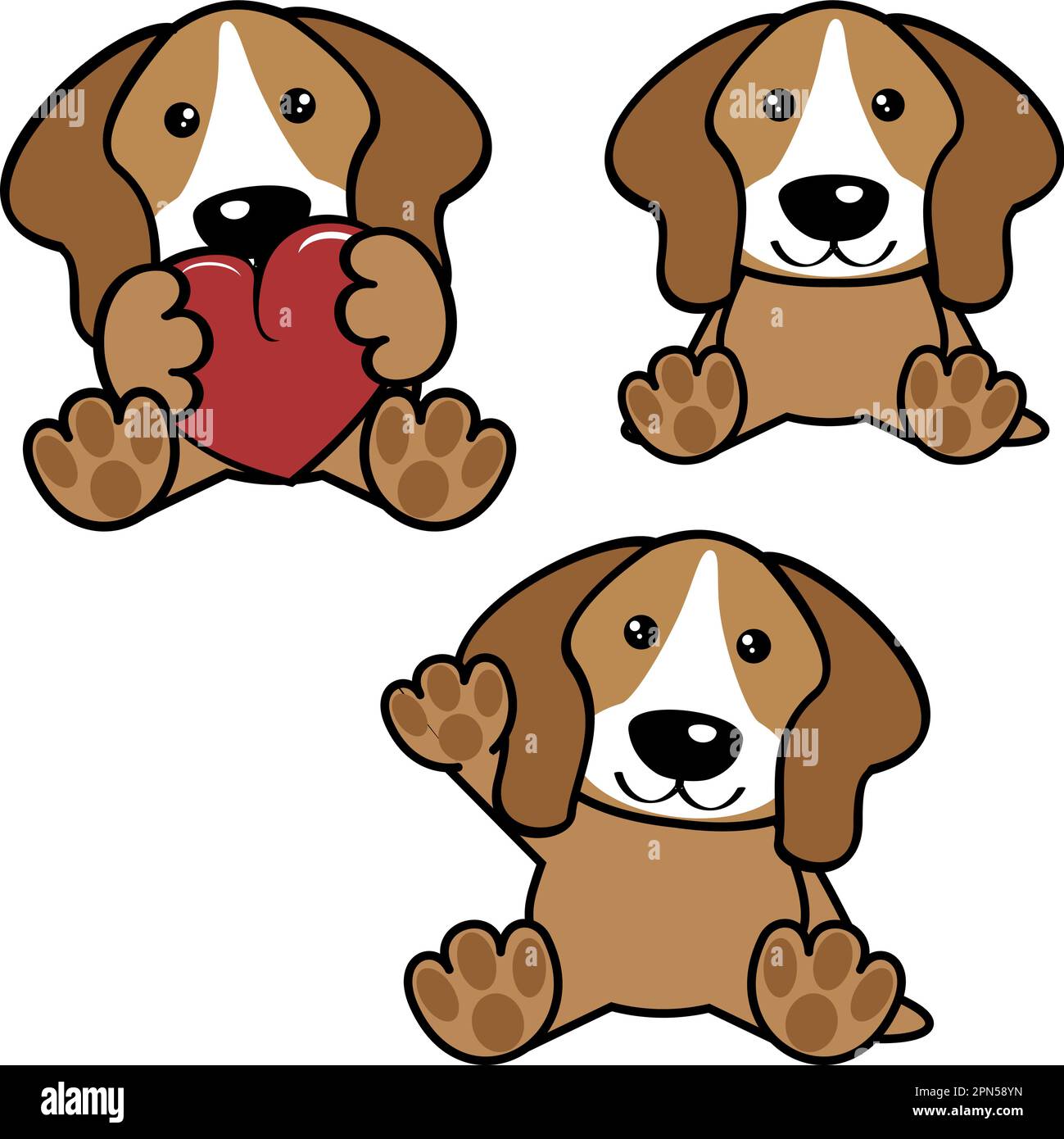 cute little chibi baby puppy character cartoon sitting pack in vector ...
