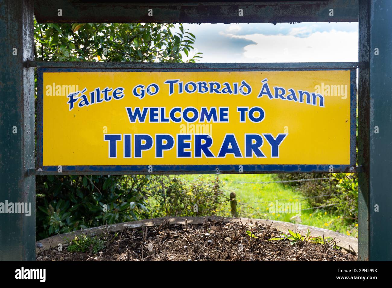 Welcome To Tipperary sign closeup outside Tipperary Town, Ireland ...