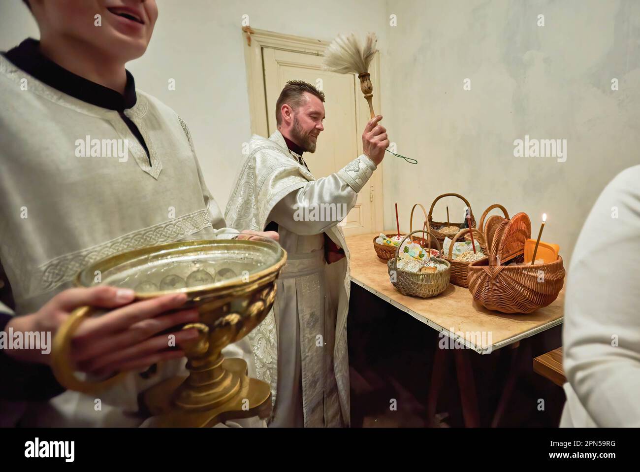 April 15, 2023, Biarritz, France: The Orthodox priest Igor Tatarintsev ...