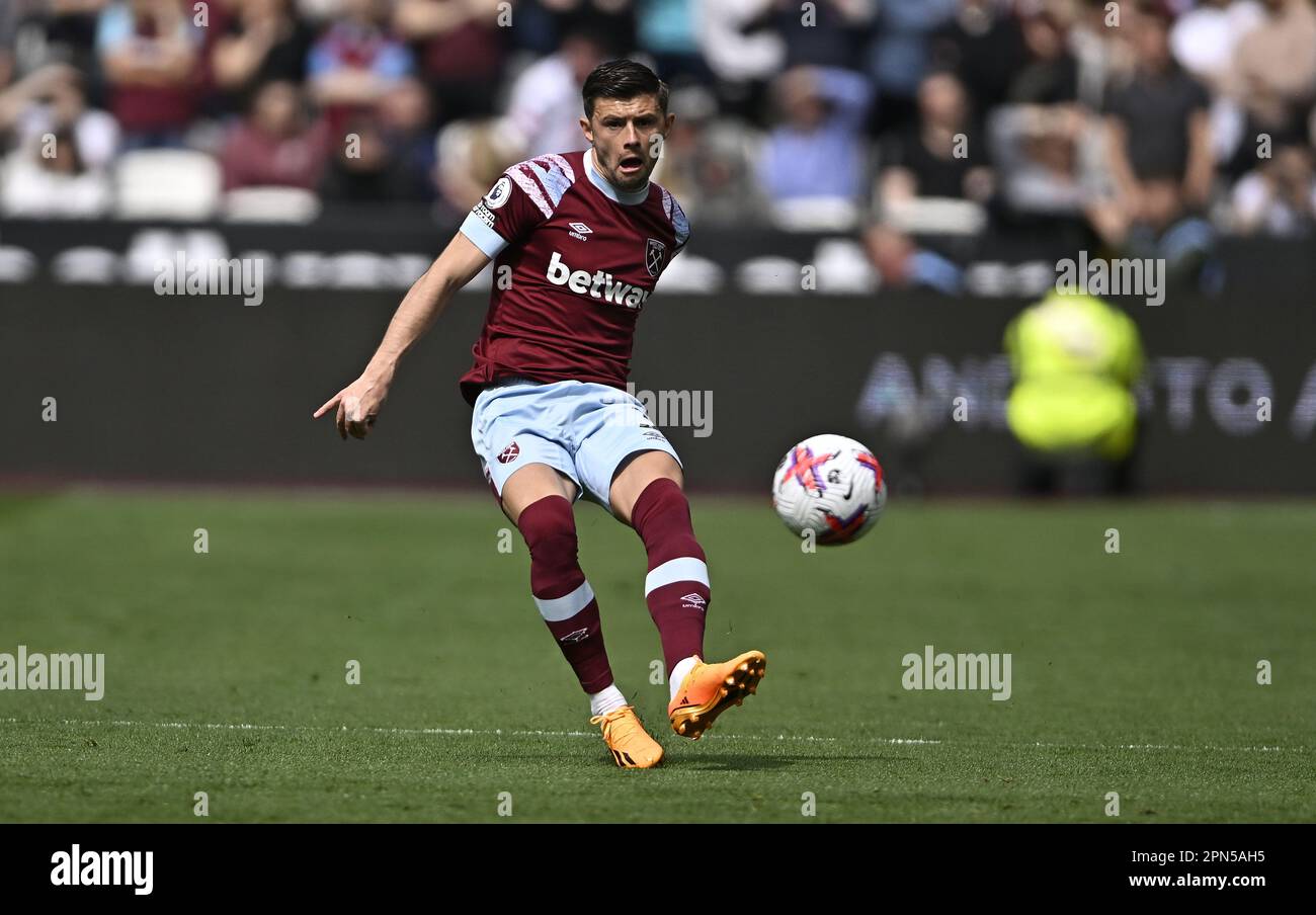 London, UK. 16th Apr, 2023. Aaron Cresswell (West Ham) during the West ...