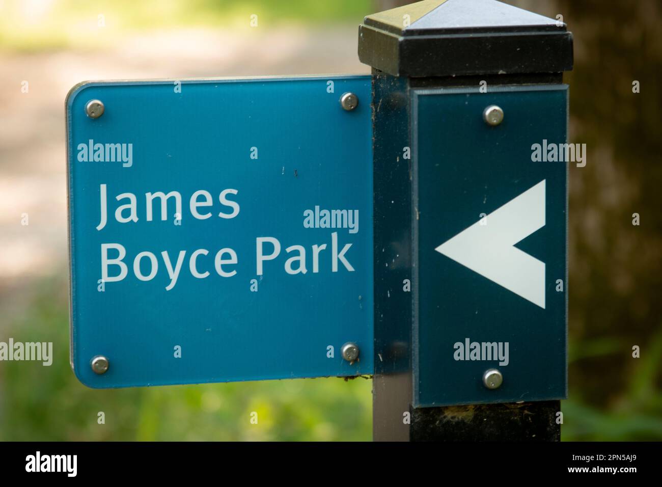 James Boyce Park sign at McAlpine Greenway in Charlotte NC Stock Photo ...