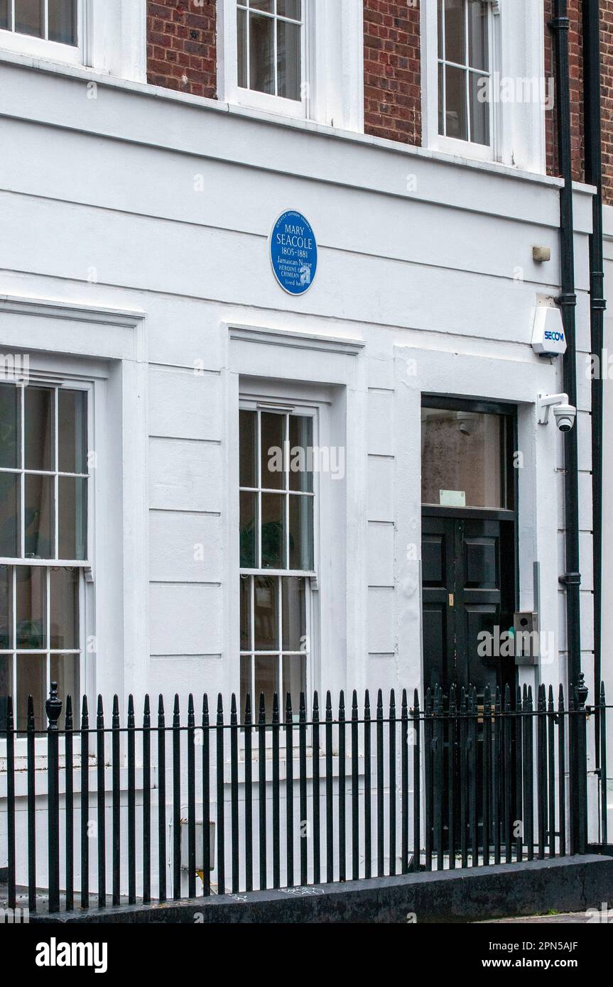London, UK, 31 March 2023. Mary Seacole blue plaque erected in 2007 by ...