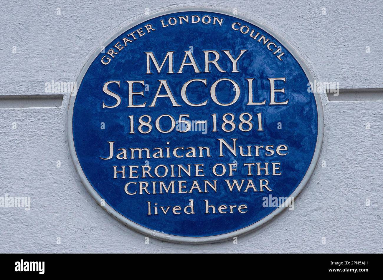 London, UK, 31 March 2023. Mary Seacole blue plaque erected in 2007 by ...