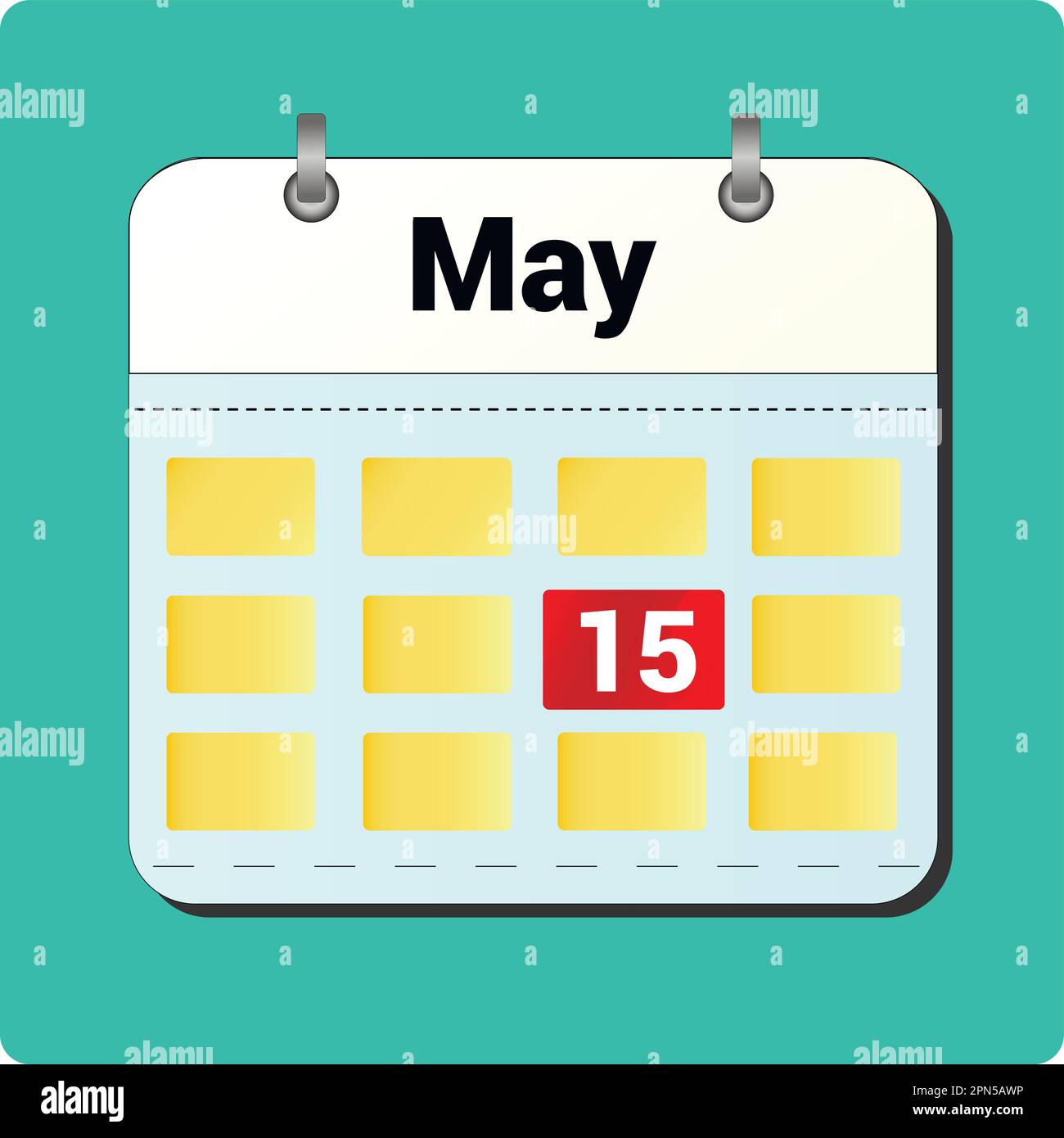 calendar vector drawing, date May 15 on the page Stock Vector Image ...