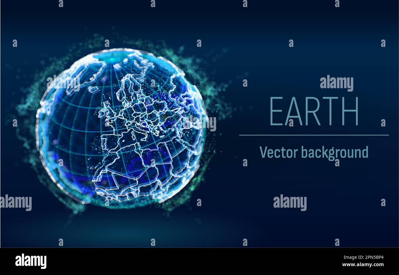 Sci-Fi Planet Earth Hologram. Planet Earth from space. Vector. World ...