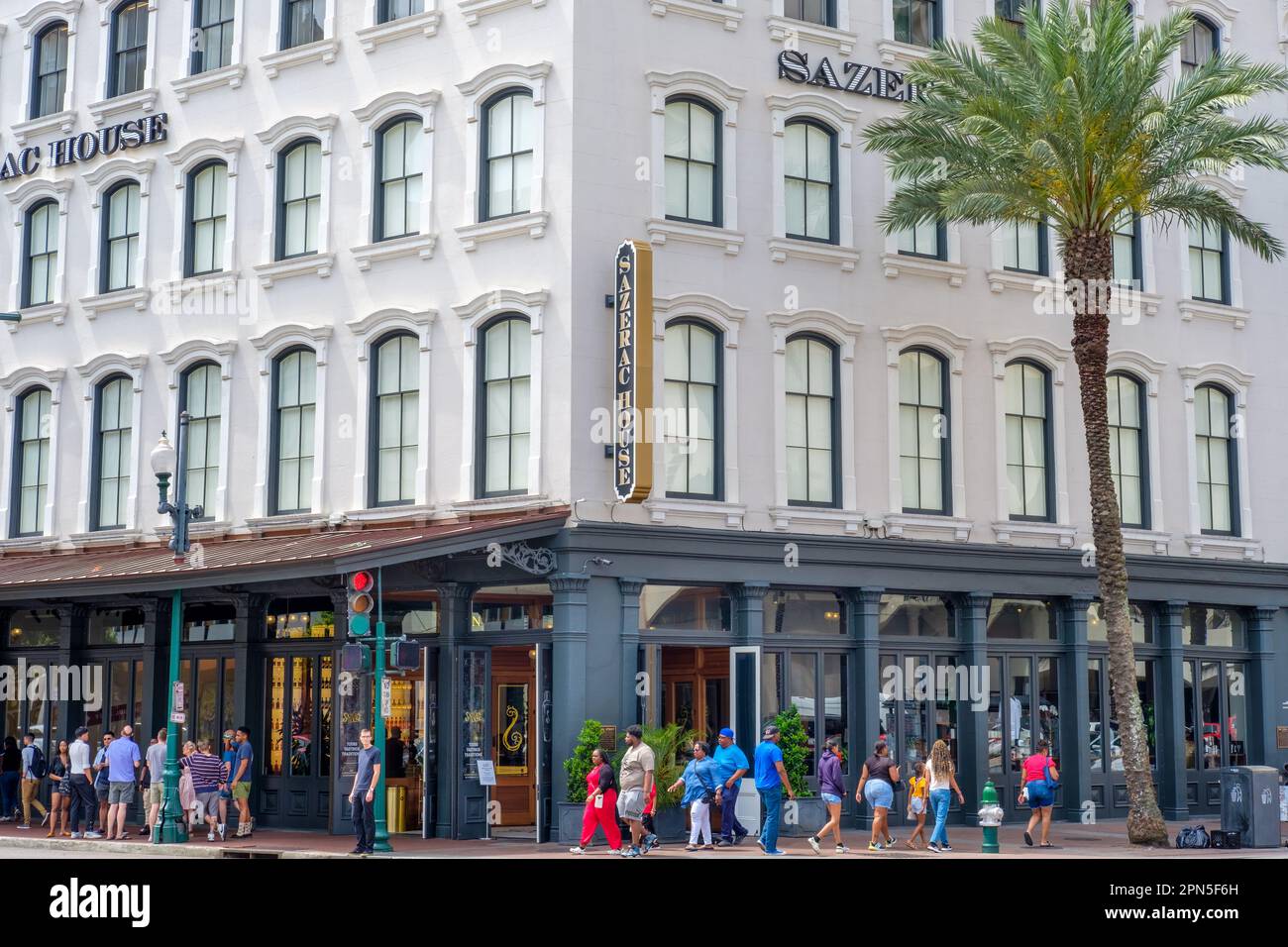 NEW ORLEANS, LA, USA - APRIL 2, 2023: The Sazerac House at the Corner ...