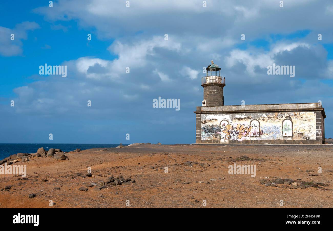 Faro de Punta Pechiguera, the old lighthouse at the southern tip of ...