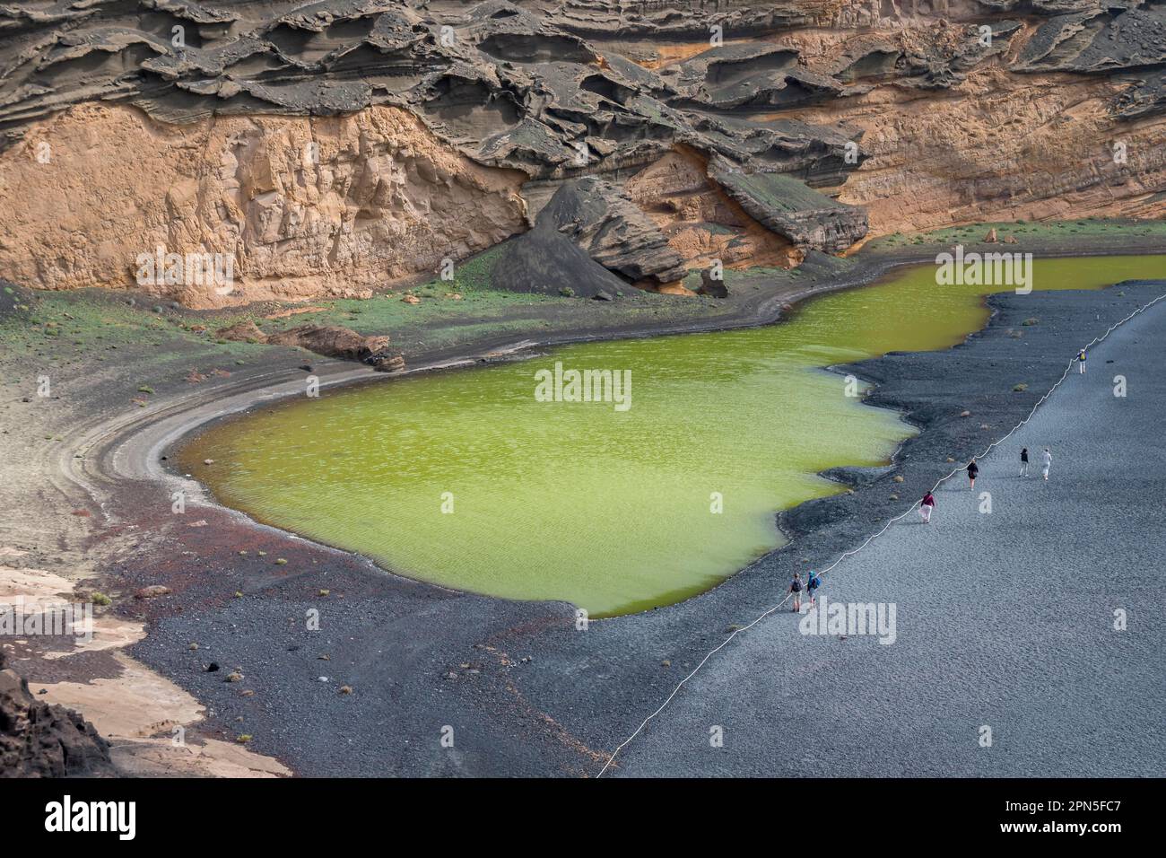 Green lagoon, Lago Verde, volcanic lake coloured green by algae on the ...