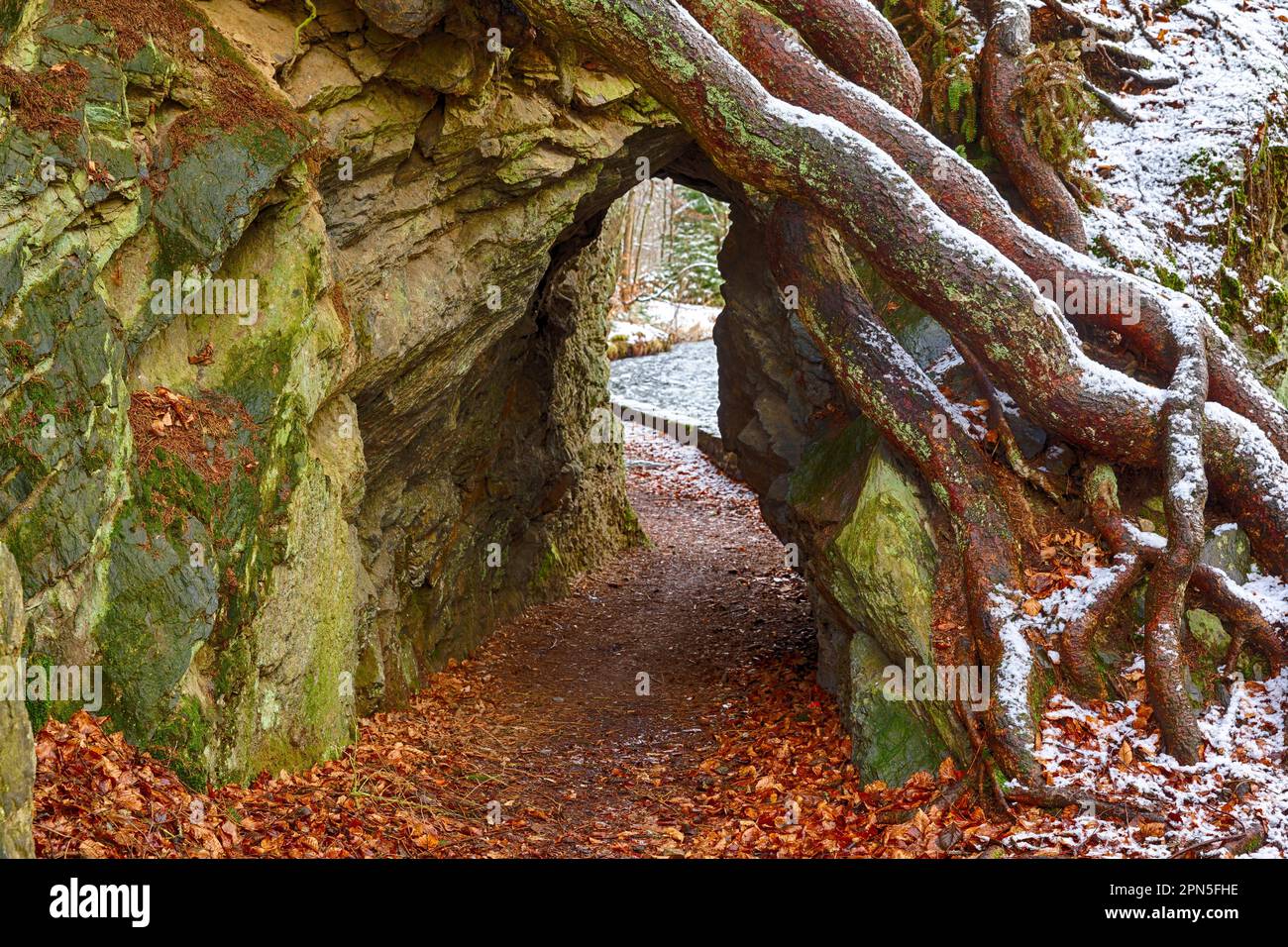 Rock Breakthrough Long Distance Hiking Trail Selketal-Stieg Harz Stock ...
