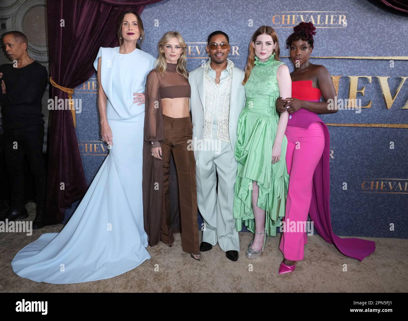 Minnie Driver, from left, Samara Weaving, Lucy Boynton, Kelvin Harrison ...