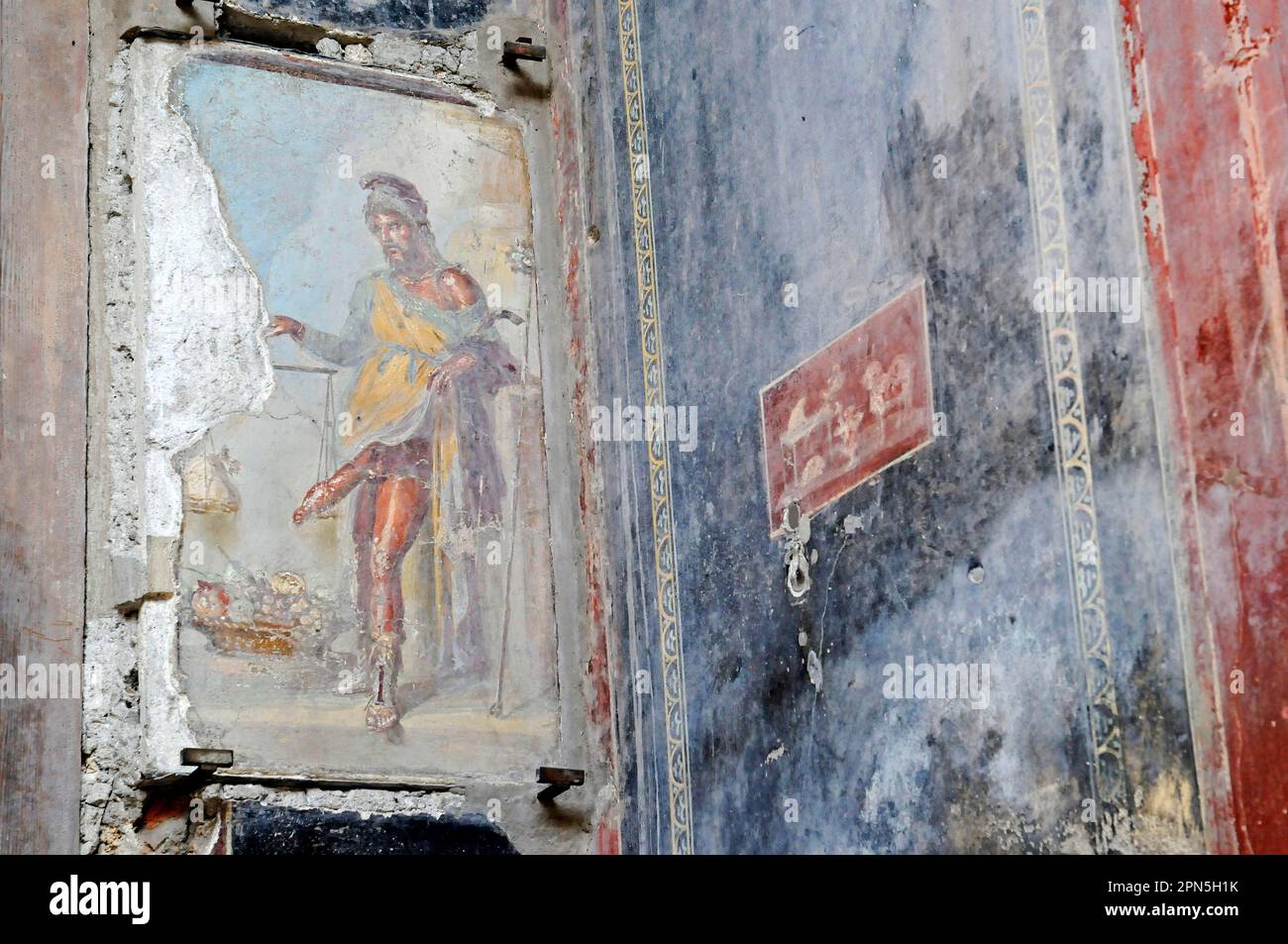 Casa dei Vettii, House of the Vettians, mural, excavation site, Pompeii ...