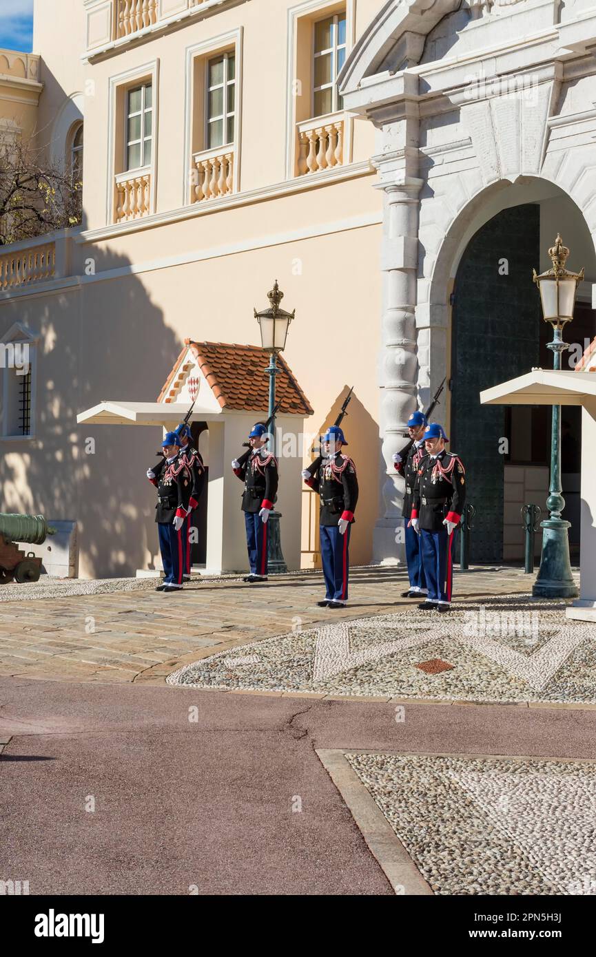 Changing of the Guard in front of the Palace of Monaco, Principality of ...