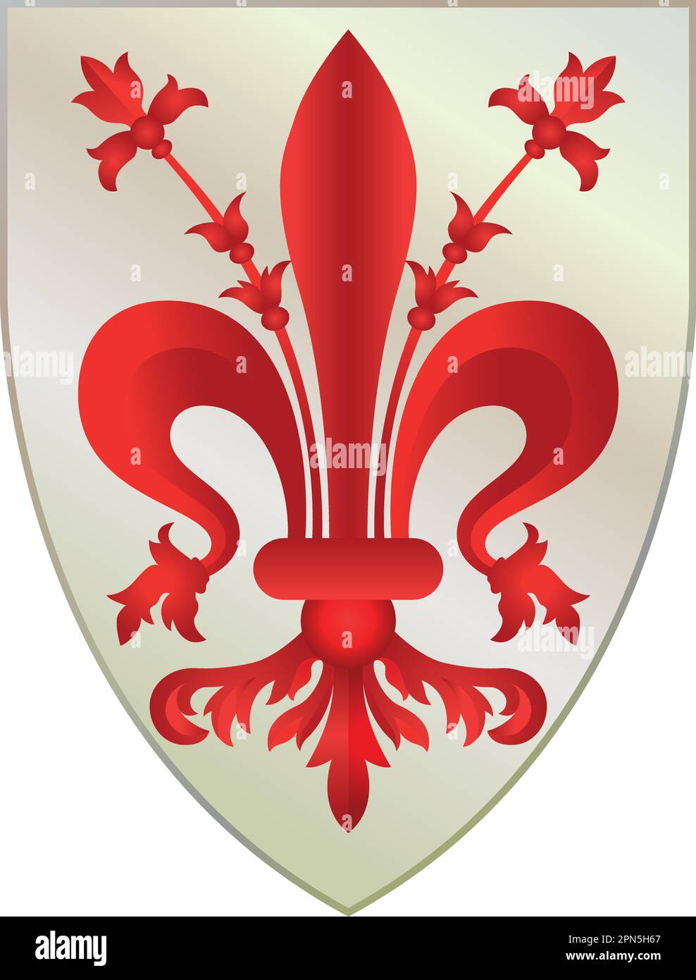 Florence, coat of arms with lily symbol, Italy, vector illustration ...
