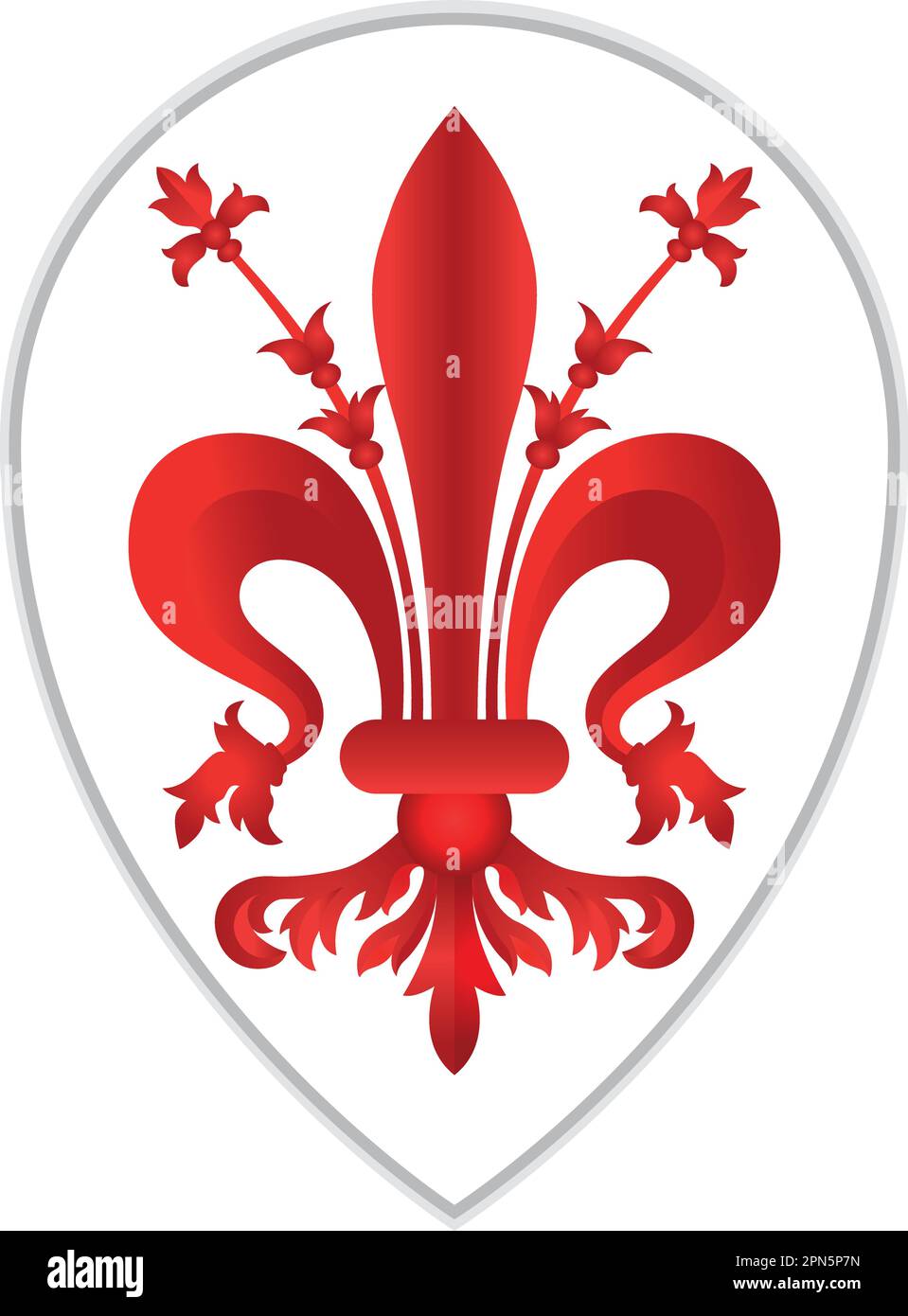 Florence, coat of arms with lily symbol, Italy, vector illustration ...