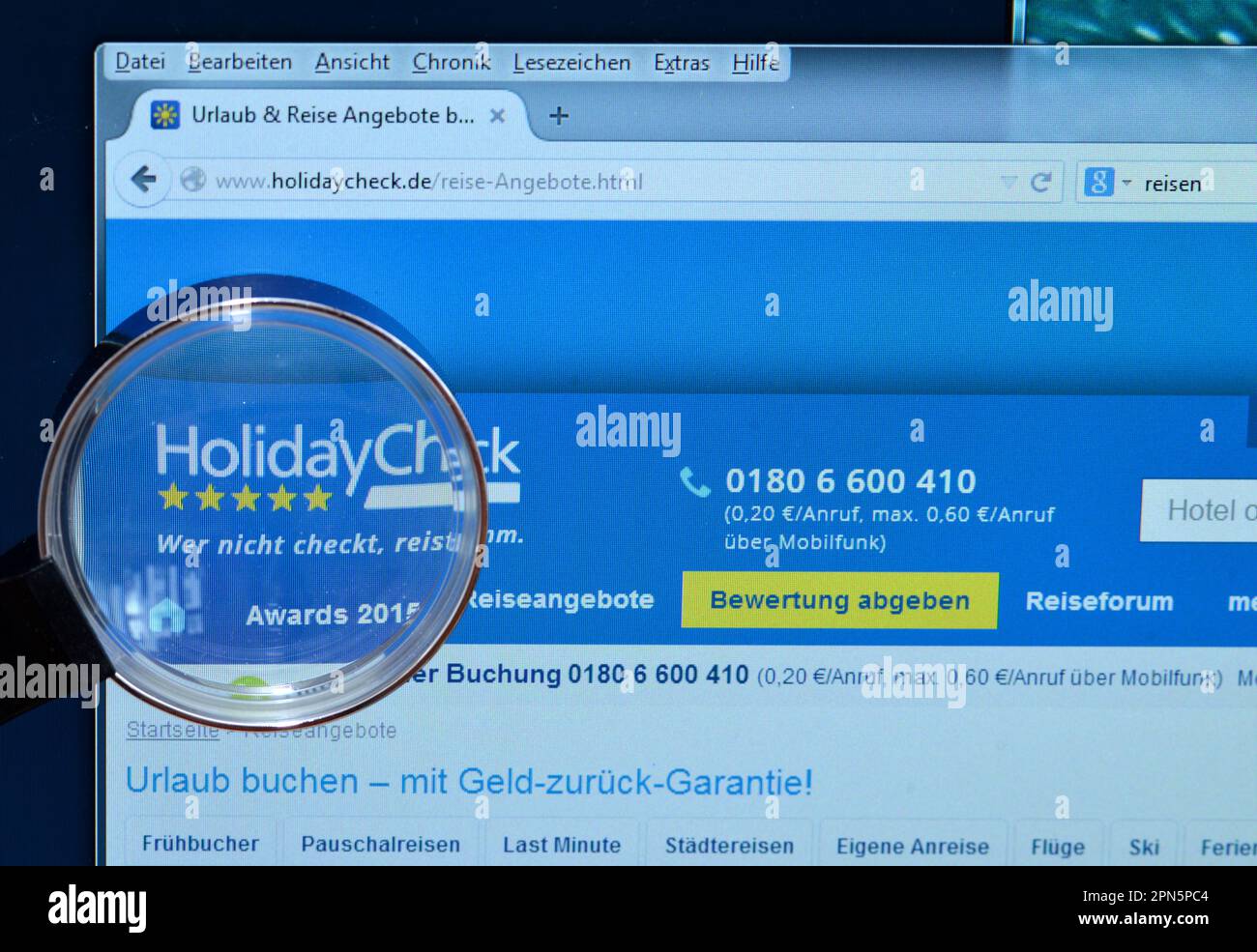Holidaycheck.co.uk, homepage, internet, screen Stock Photo - Alamy