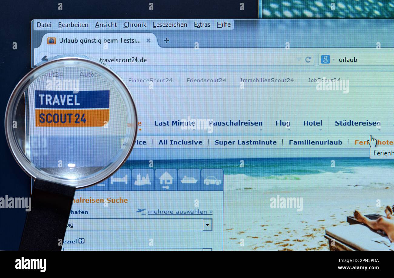 Travelscout24.de, homepage, internet, screen Stock Photo - Alamy