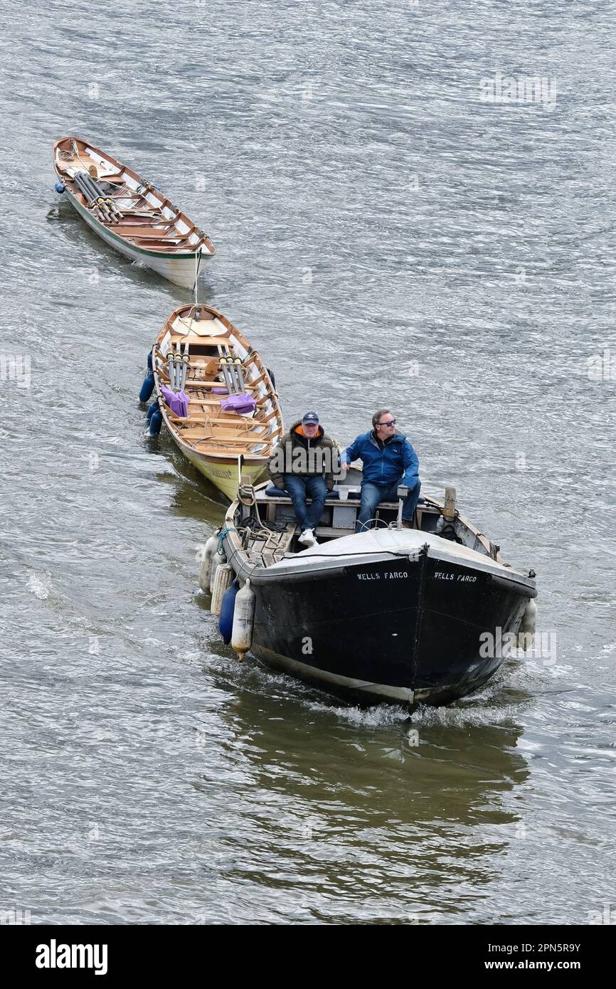 London, UK. 16th April, 2023. Vessels taking part in the Tudor Pull ...