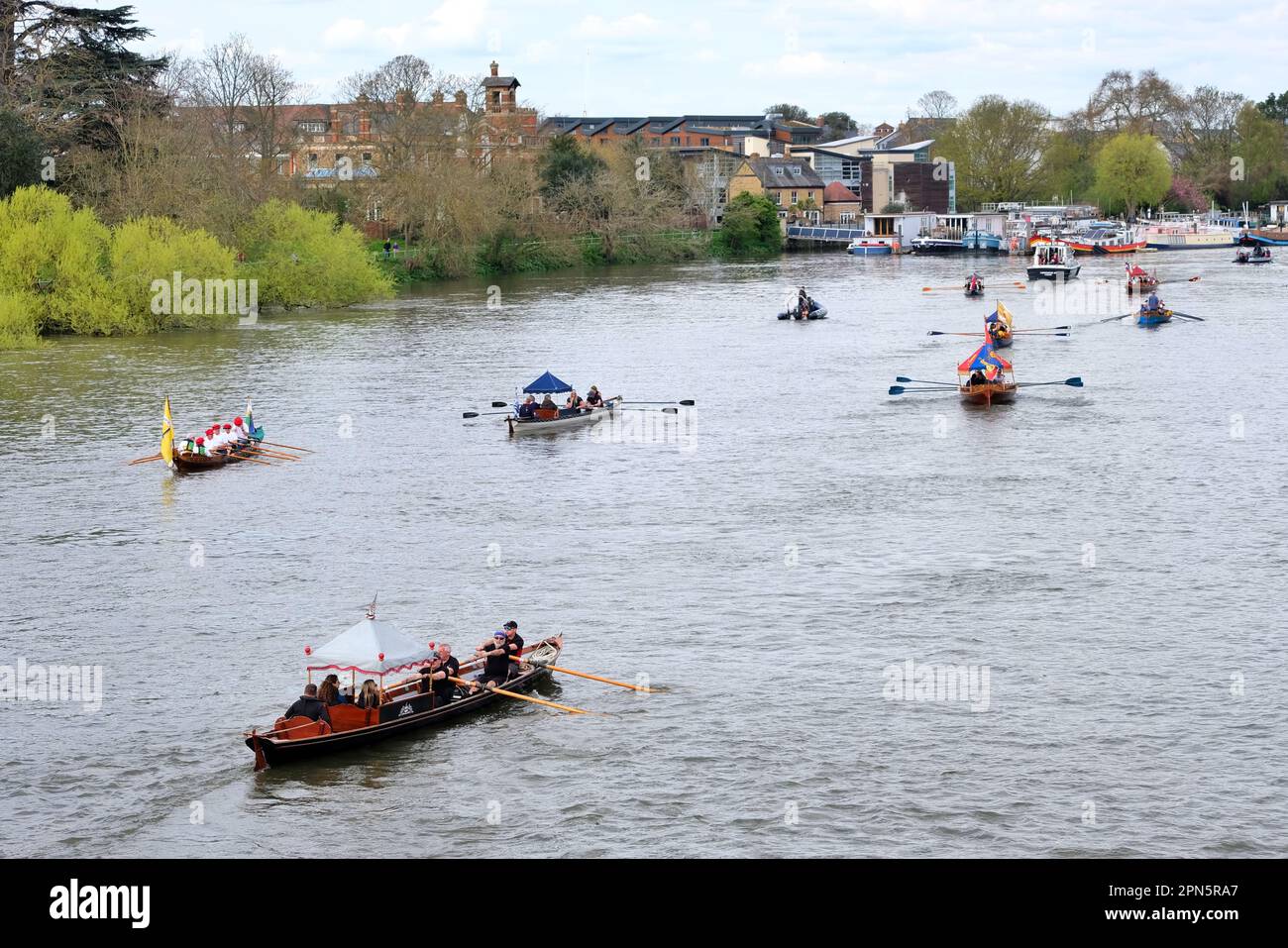 London, UK. 16th April, 2023. Vessels taking part in the Tudor Pull ...