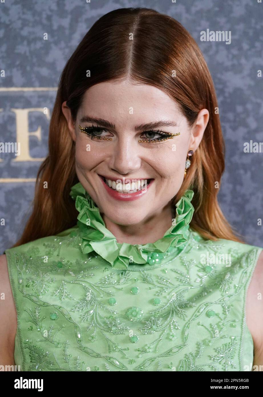 Lucy Boynton arrives at the premiere of "Chevalier," Sunday, April 16 ...