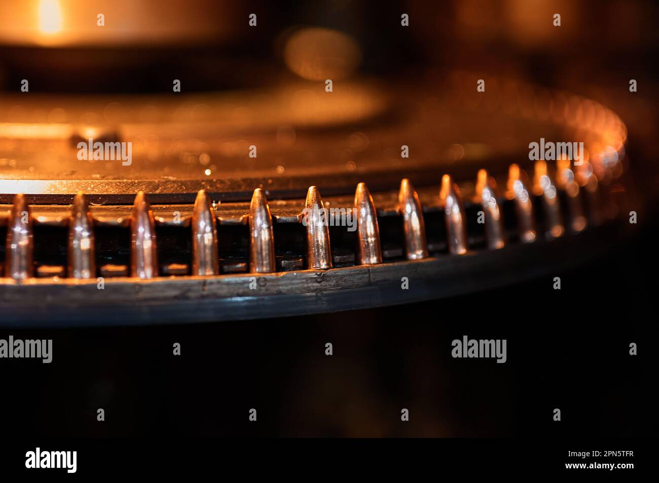 Bullets transported by production line at ammo factory Stock Photo - Alamy