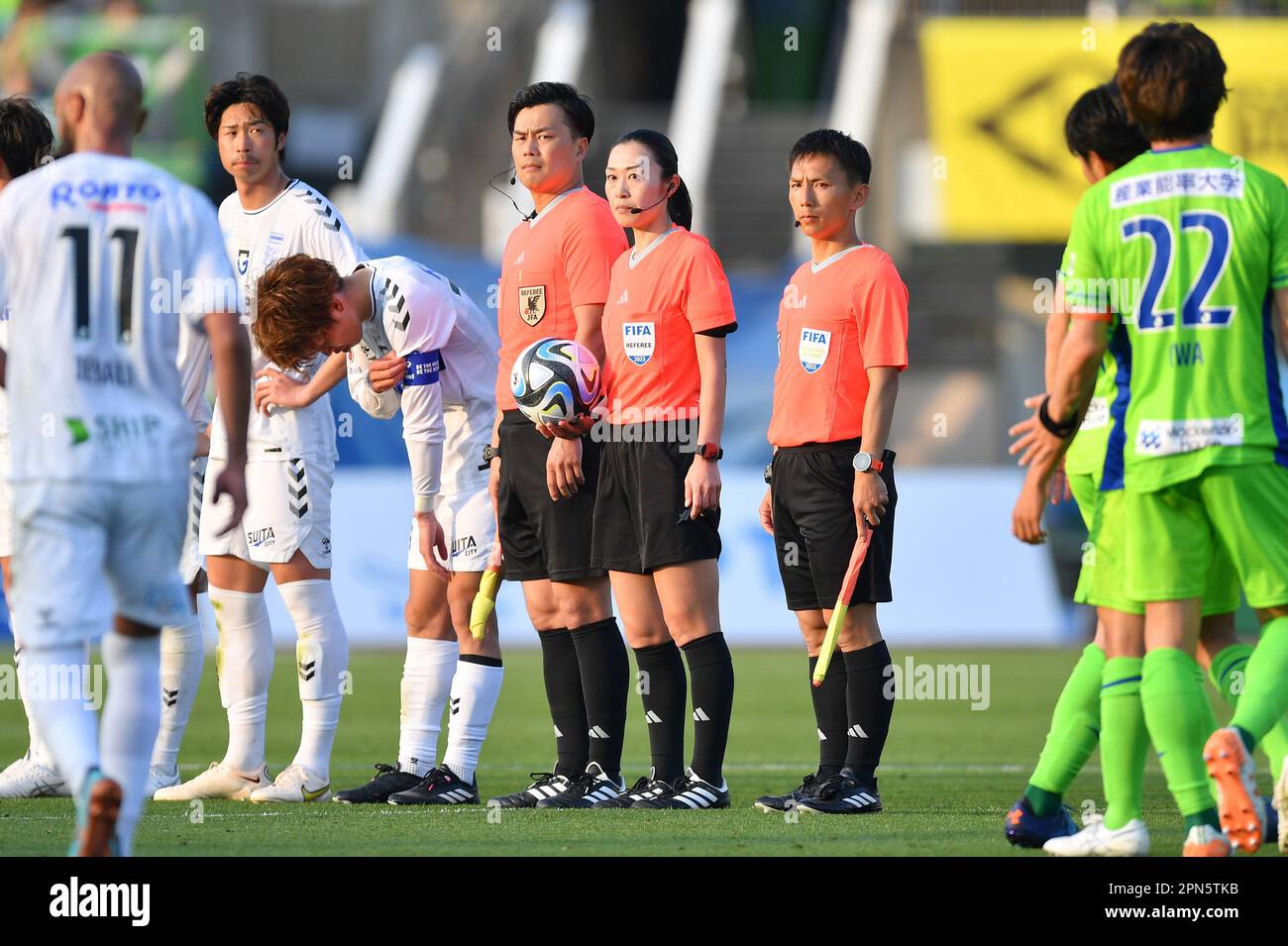 Kanagawa, Japan. 1st Apr, 2023. Match officials, assistant referee ...