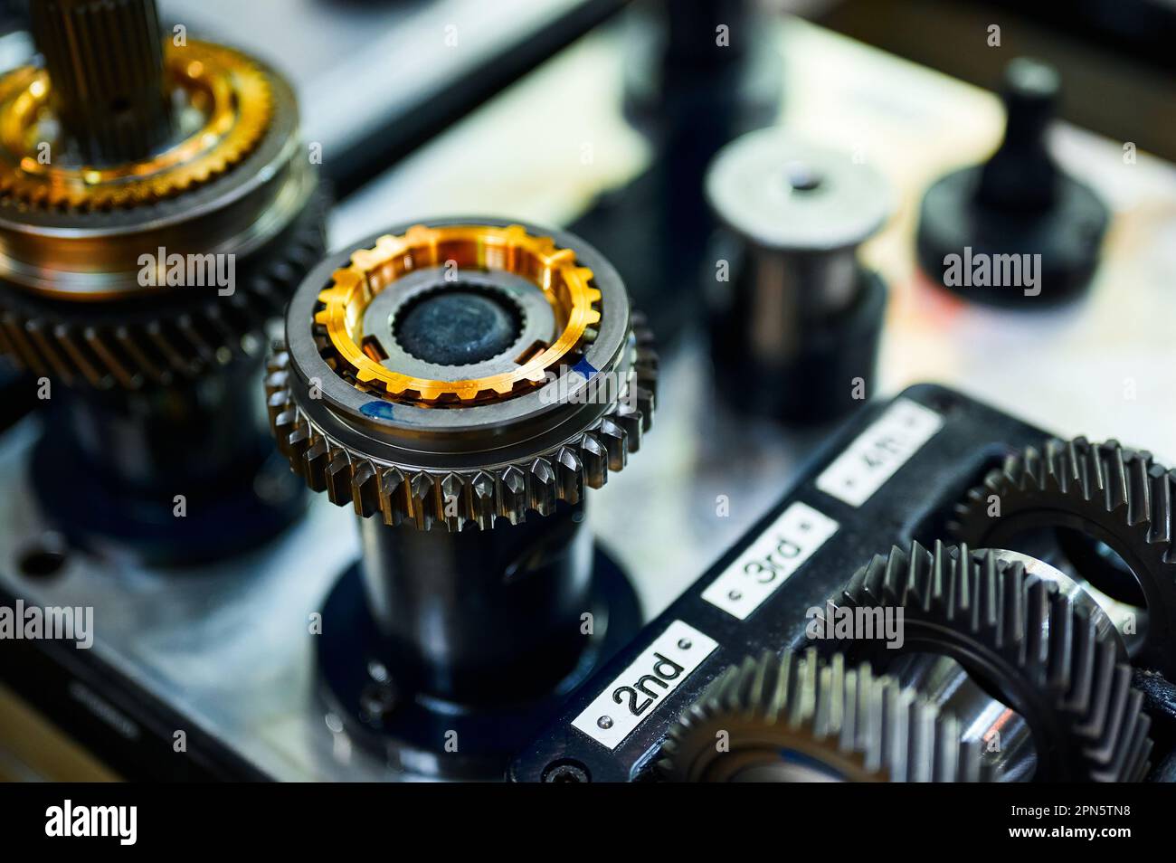 Gears set of car gearbox for different speed transmission Stock Photo ...