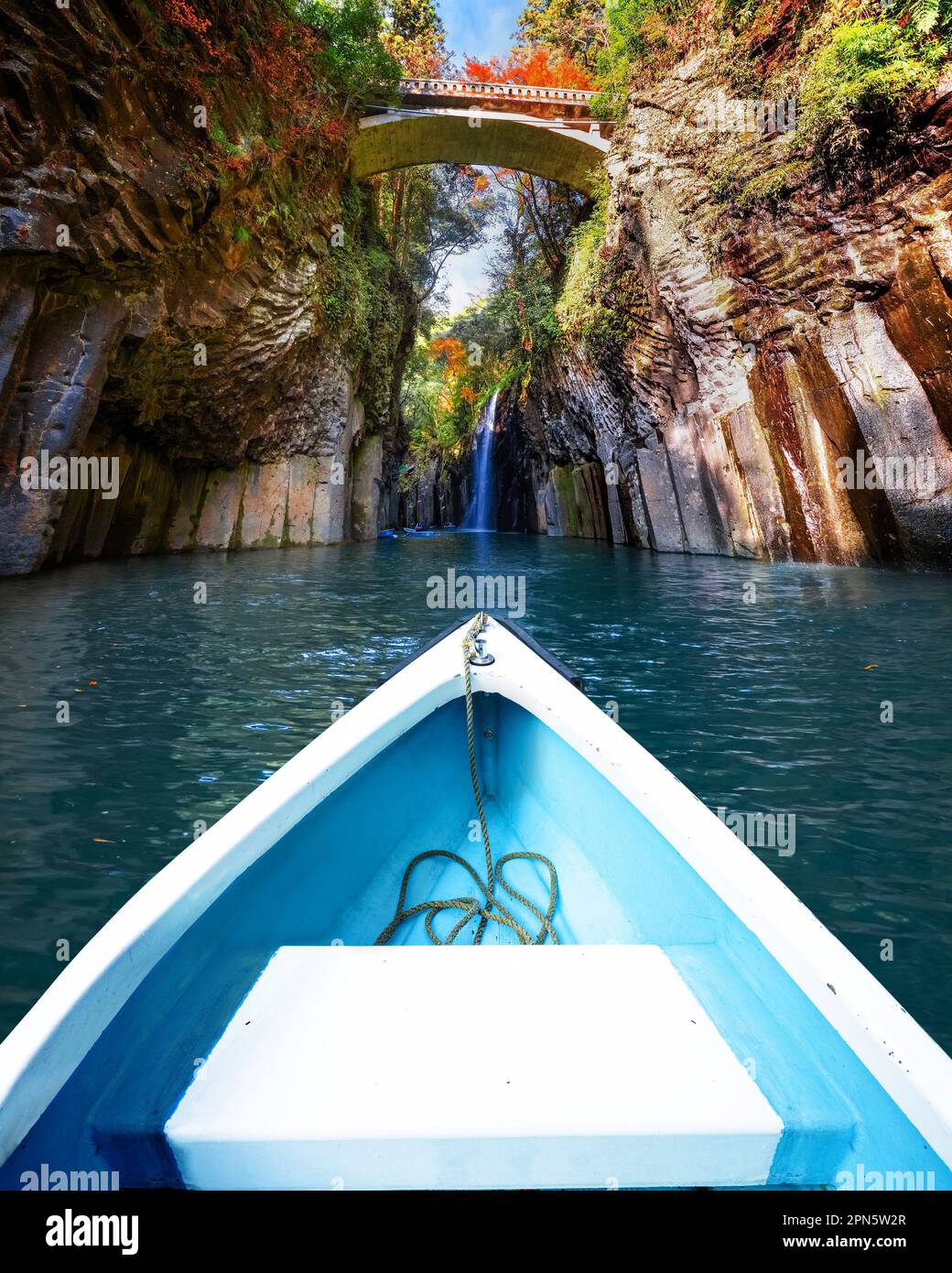 Miyazaki, Japan - Nov 24 2022: Takachiho Gorge is a narrow chasm cut ...