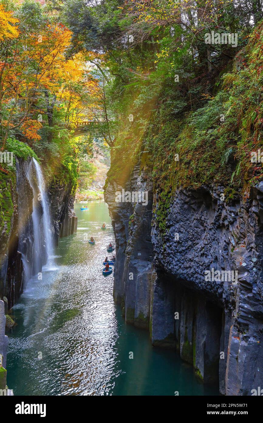 Miyazaki, Japan - Nov 24 2022: Takachiho Gorge is a narrow chasm cut ...