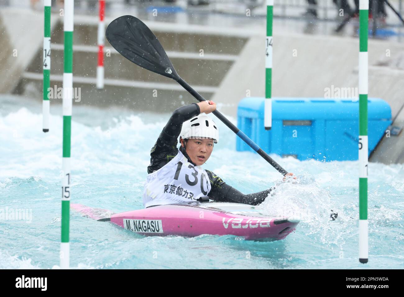 Kasai Canoe Slalom Centre, Tokyo, Japan. 15th Apr, 2023. Momoka Nagasu ...