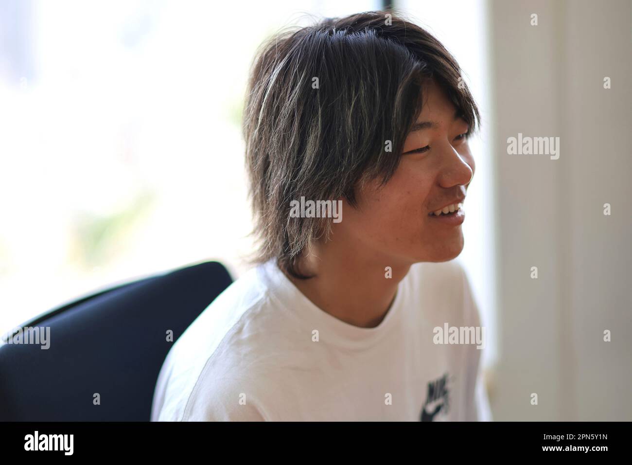 YURO NAGAHARA, Japanese skateboard athlete, poses for photo during an ...