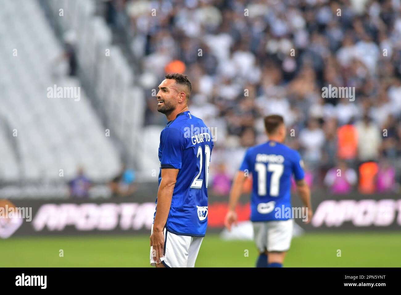 SAO PAULO,BRAZIL - APRIL 16: Gilberto of Cruzeiro looks on during a ...