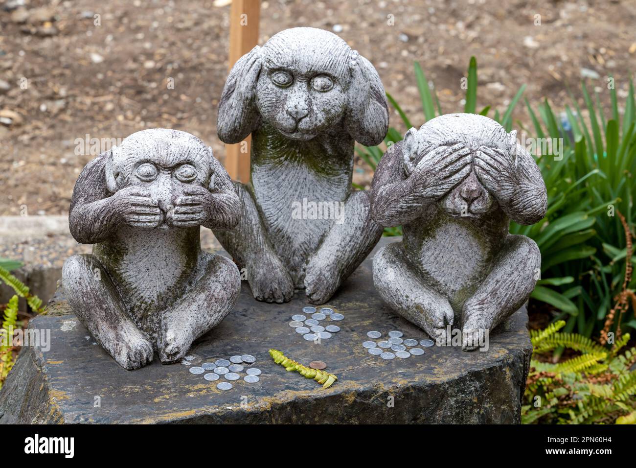 Tokyo, Japan - March 21, 2023: Monkey sculpture in Shibamata, a ...