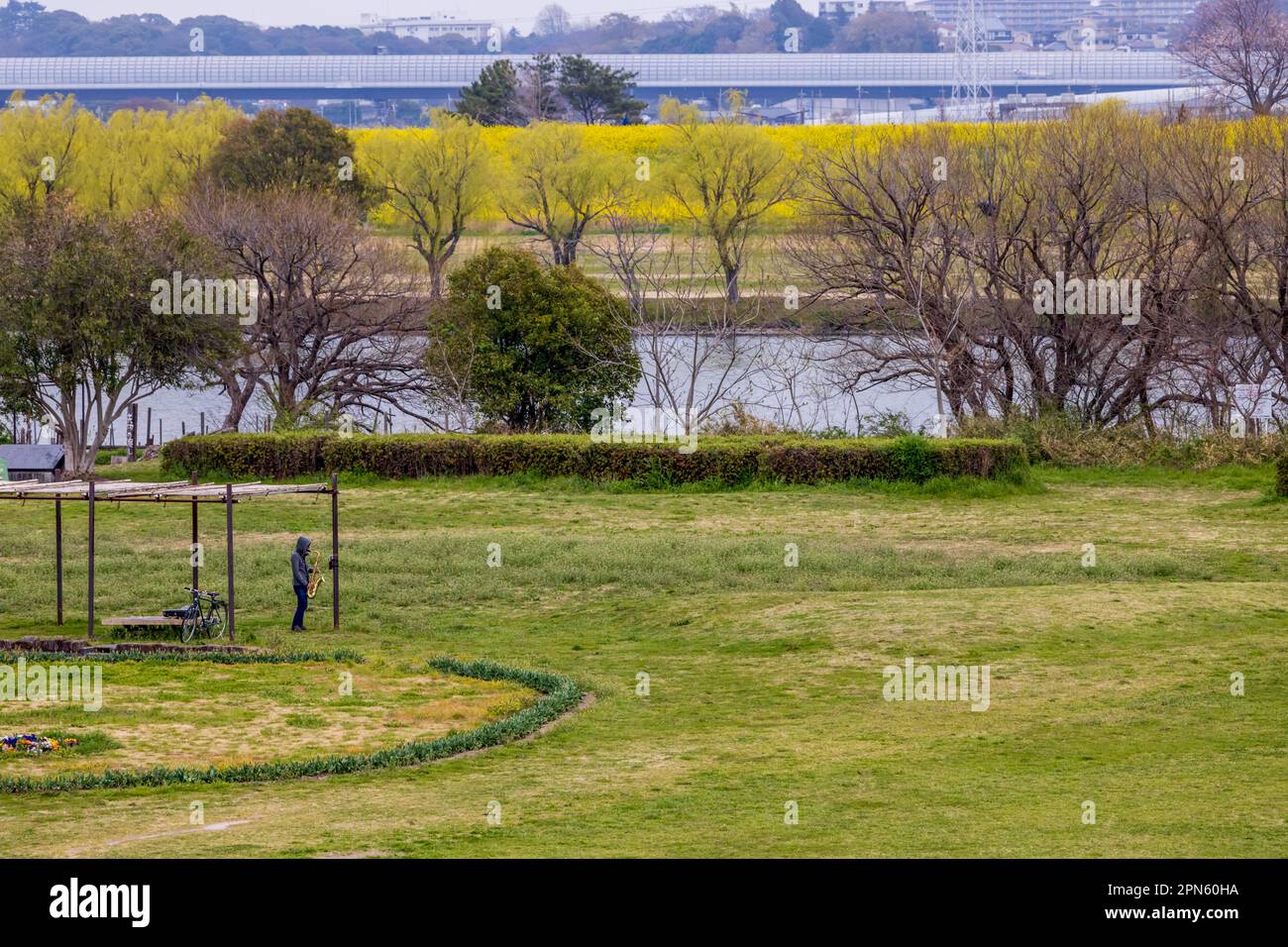 Beautiful Shibamata Park on the bank of the Edo River in Tokyo, Japan ...