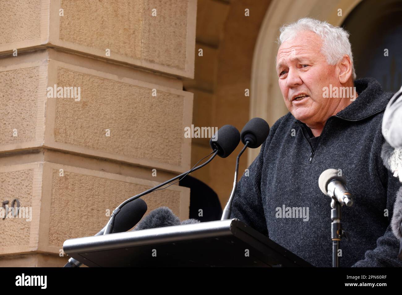 Tasmanian Aboriginal Elder Rodney Dillon during the launch of Pat ...