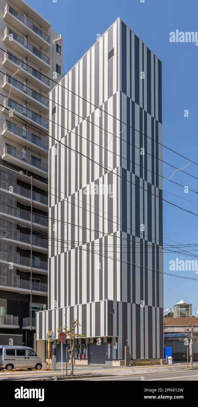 Modern office building on the street of Fujinomiya-city, Japan Stock ...